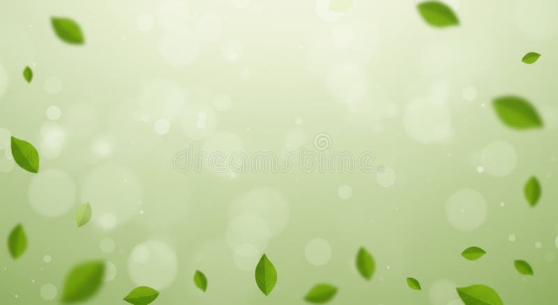 Gentle Spring Scene with Leaves and Blurred Light Circles Stock ...