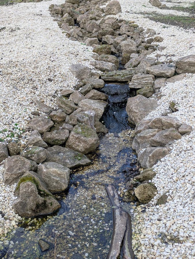 A Gentle Stone Stream with Rocks and Flowing Water Stock Image - Image ...