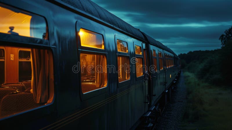 With a Gentle Sway the Train Moved Steadily through the Darkened ...