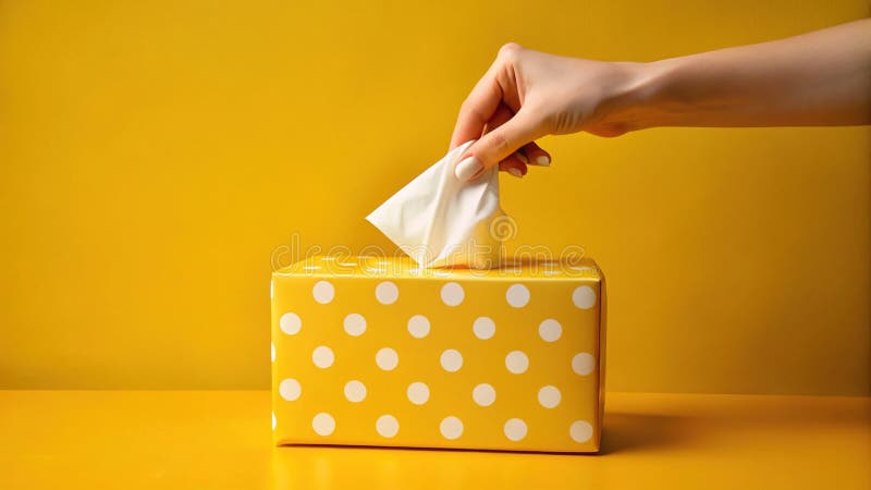 A Gentle Touch of Comfort a Hand Reaching for a Dispensable Tissue in a ...