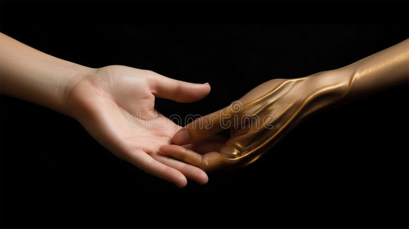 Gentle Touch of Hands .feelings Shown by Hands on a Black Background ...