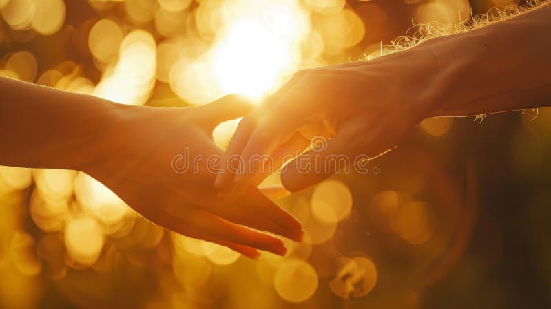 Gentle Touch at Sunset.AI Generated Image Stock Image - Image of ...