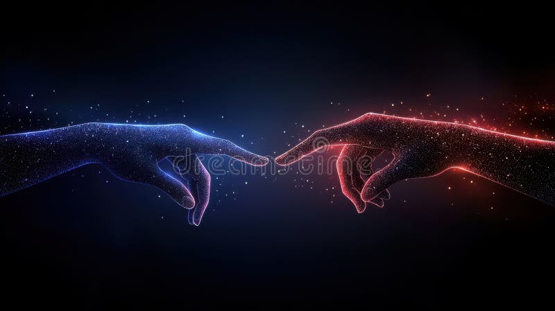 Gentle Touch, Two Hands Connecting in Symbol of Support and ...