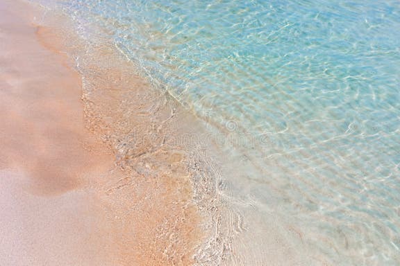 Gentle Transparent Waves Lapping at Sandy Shore Stock Image - Image of ...