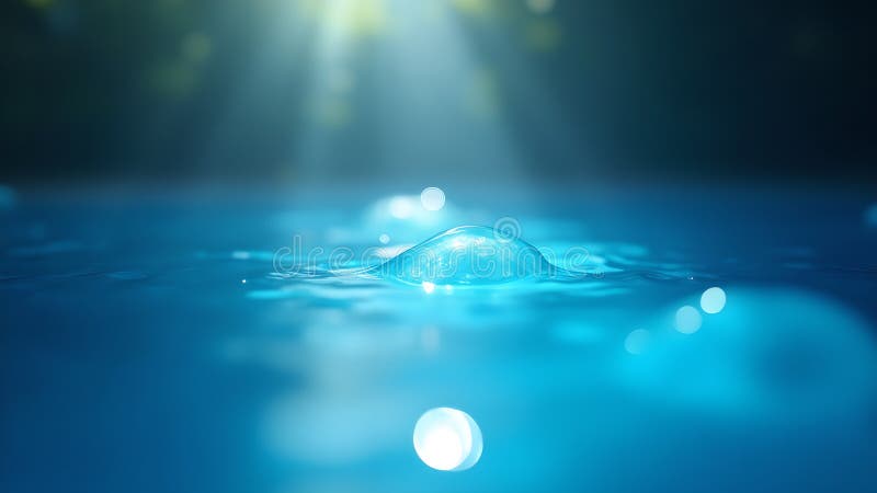 Gentle Water Surface with Light and Reflections Stock Illustration ...