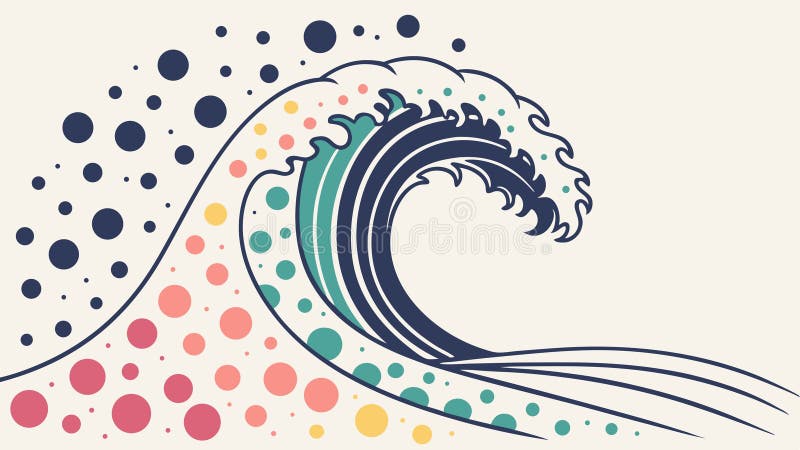 Gentle Wave Pattern with Light Brown and Blue Dots Vector, Vector ...