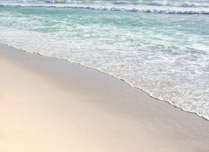 Gentle Wave Ripples of Blue Ocean on Sandy Beach Stock Image - Image of ...