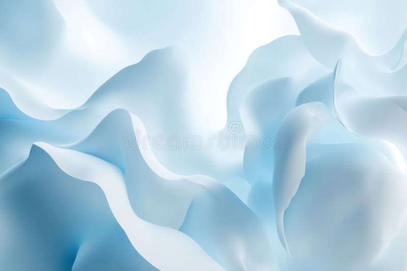 Soft Blue and White Abstract Waves Gracefully Undulate, Creating a ...