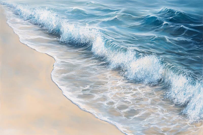 Gentle Waves Softly Lapping at a Serene Beach, Embodying Calming ...