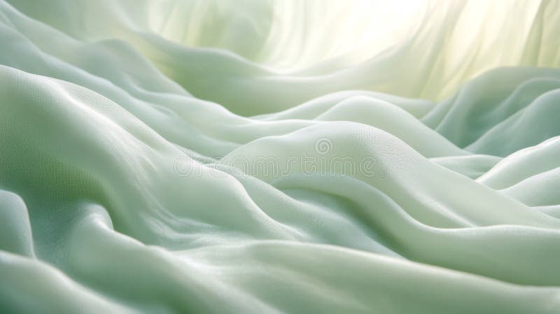 Gentle Waves of Translucent Fabric Illuminated by Soft Light in a ...