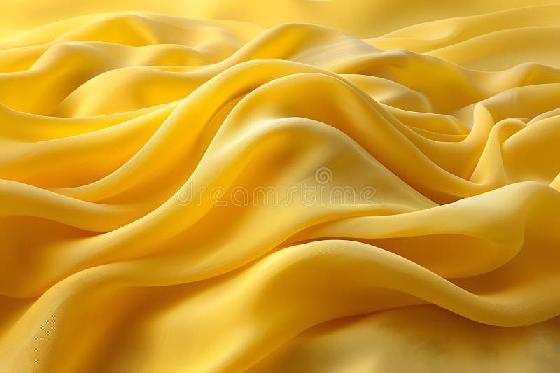 Flowing Yellow Fabric Waves Abstract Texture for Design and Background ...