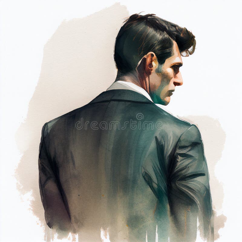 Gentleman from Back stock illustration. Illustration of technology ...