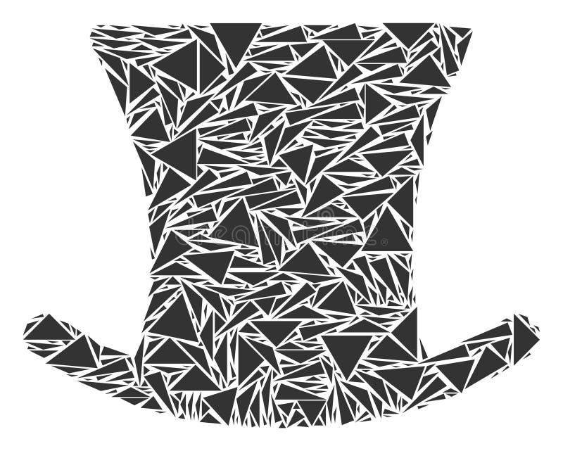 Gentleman Hat Mosaic of Triangles Stock Vector - Illustration of ...