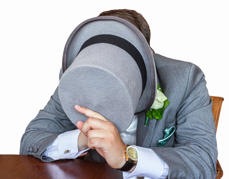 Gentleman hiding his face stock image. Image of ceremony - 42320319