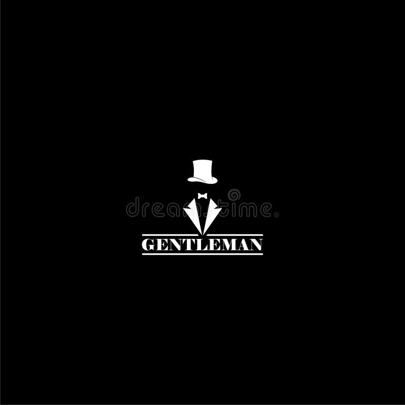 Gentleman Icon Isolated on Dark Background Stock Illustration ...