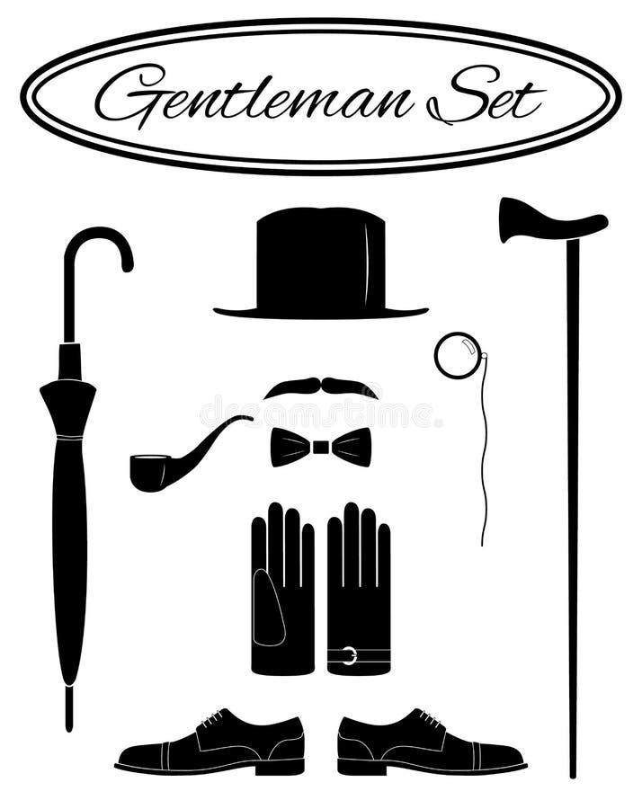 Gentleman icon set stock vector. Illustration of drawing - 62505451