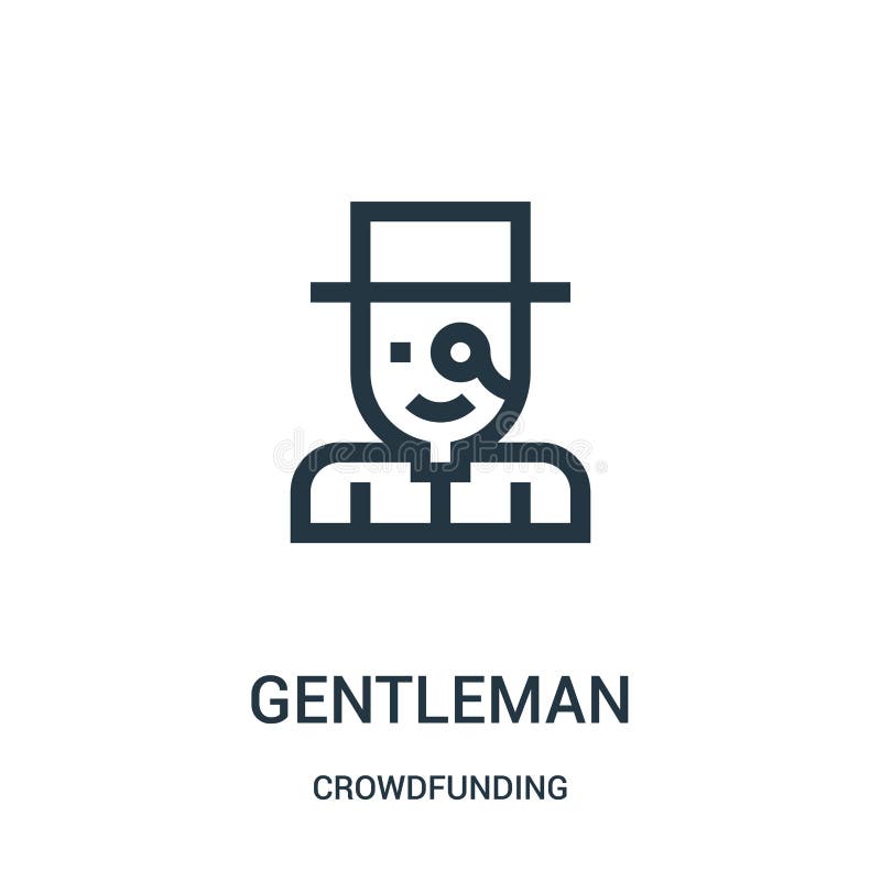 Gentleman Icon Vector from Crowdfunding Collection. Thin Line Gentleman ...