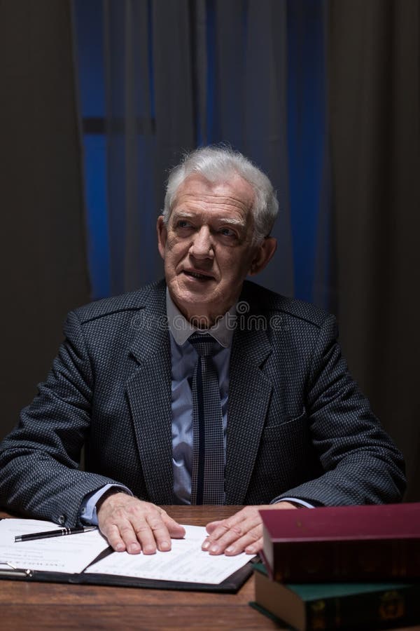 Old boss working overtime stock photo. Image of businessperson - 51691696