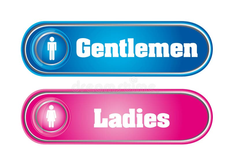 Art Deco Ladies and Gentlemen Restroom Signs Stock Illustration ...
