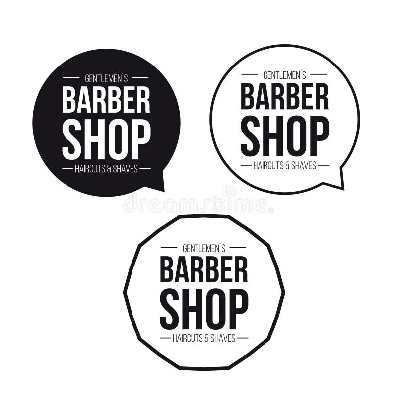 Gentlemens Barber Shop Label Logo Sign Stock Vector - Illustration of ...
