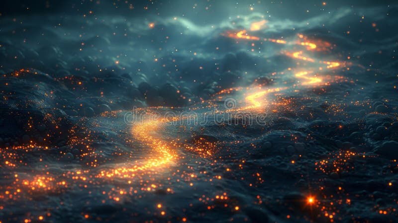 A Gently Curving Path of Light Winding Its Way through a Dark Ethereal ...