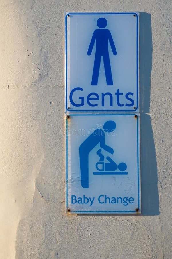 Gents Toilet Sign and Baby Changing Facility Stock Image - Image of ...