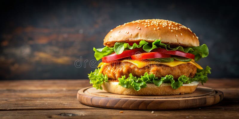 Genuine Classic Burger Featuring Chicken Creative AI Stock Image ...
