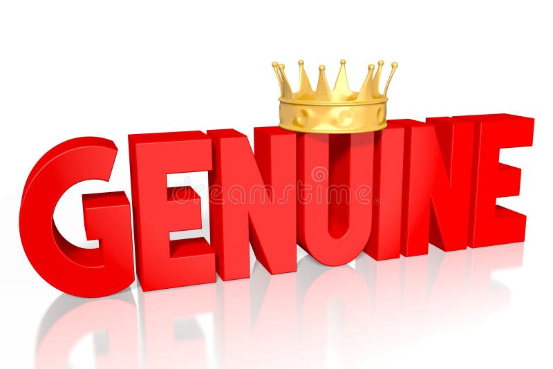Genuine Concept - Red Word, Golden Crown Stock Illustration ...