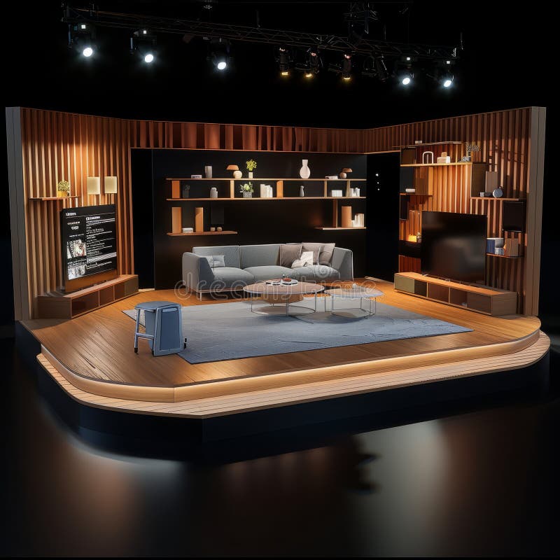 Genuine Display Stage Setup Stock Illustration - Illustration of beige ...