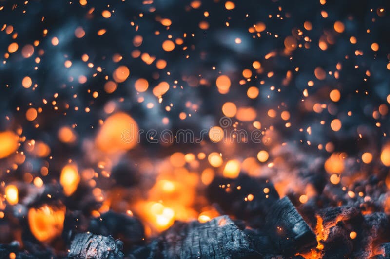 Genuine Fire Sparks Produce Flame Background Effects. Stock Photo ...