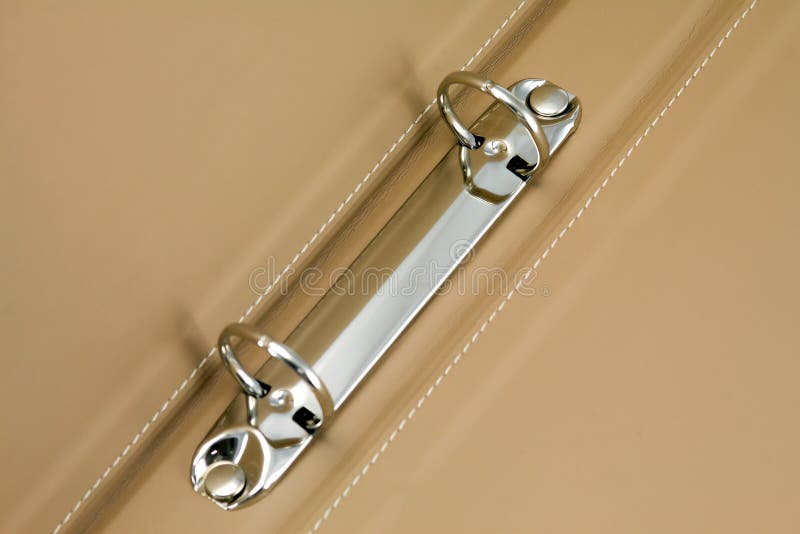 Genuine Leather Document File with Ring Stock Photo - Image of chrome ...