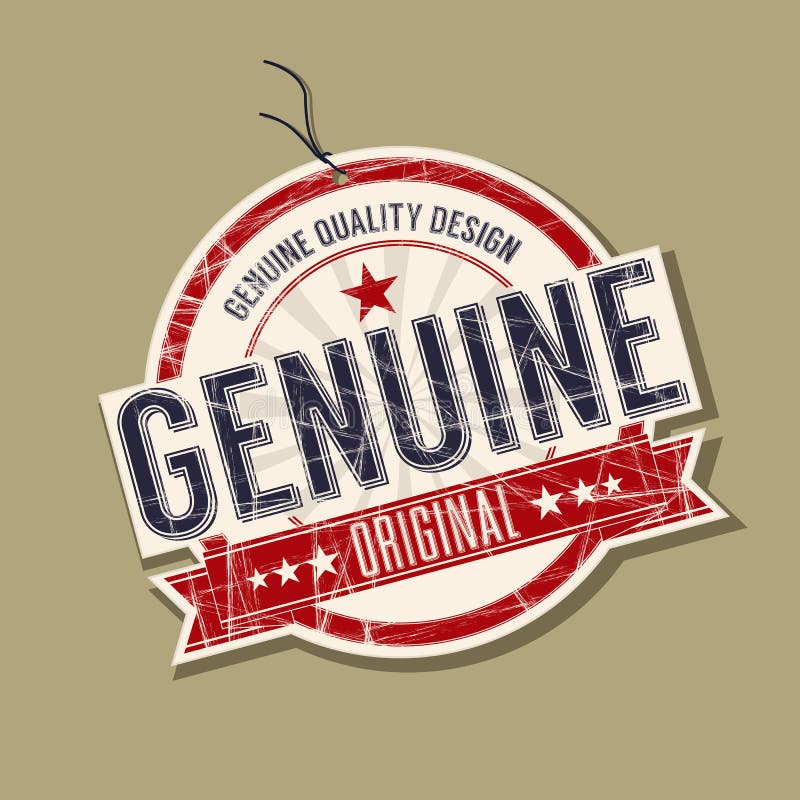 Genuine, Original Product Golden Insignia Stock Vector - Illustration ...