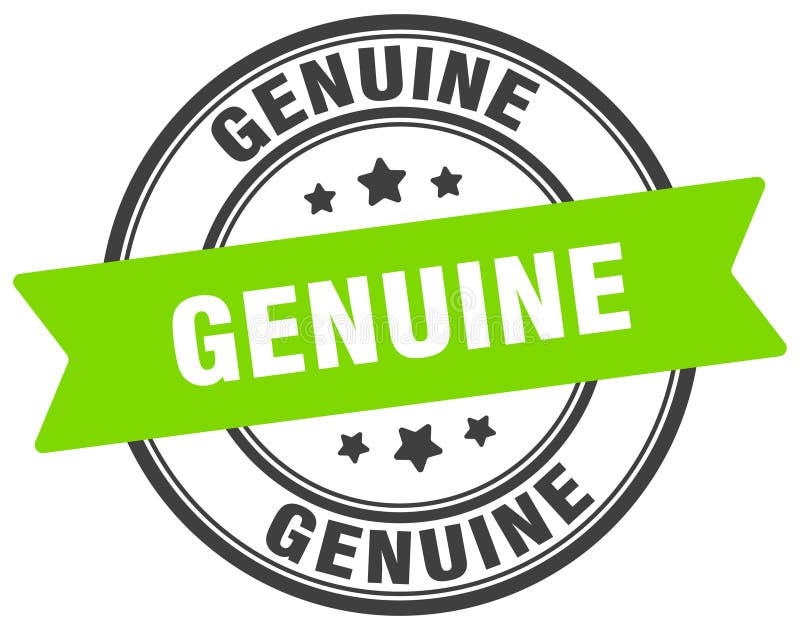 Genuine Stamp. Genuine Label on Transparent Background. Round Sign ...