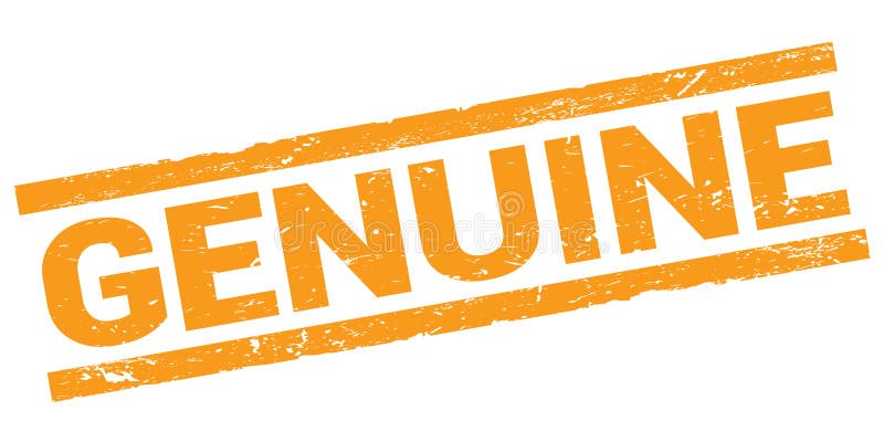 GENUINE Text on Orange Rectangle Stamp Sign Stock Illustration ...