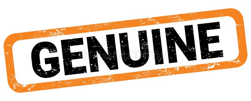 GENUINE Text Written on Orange-black Rectangle Stamp Stock Illustration ...