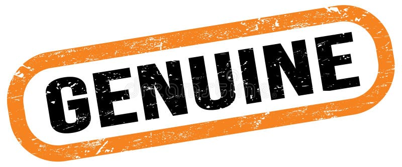 GENUINE, Text Written on Orange-black Stamp Sign Stock Illustration ...