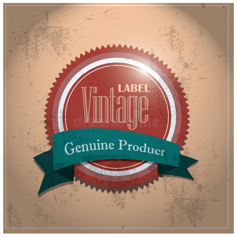 Genuine Vintage Label. Vector Illustration Decorative Design Stock ...