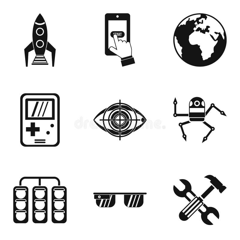 Geo Icons Set, Simple Style Stock Vector - Illustration of information ...