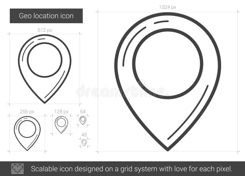 Geo location line icon. stock vector. Illustration of location - 94330717