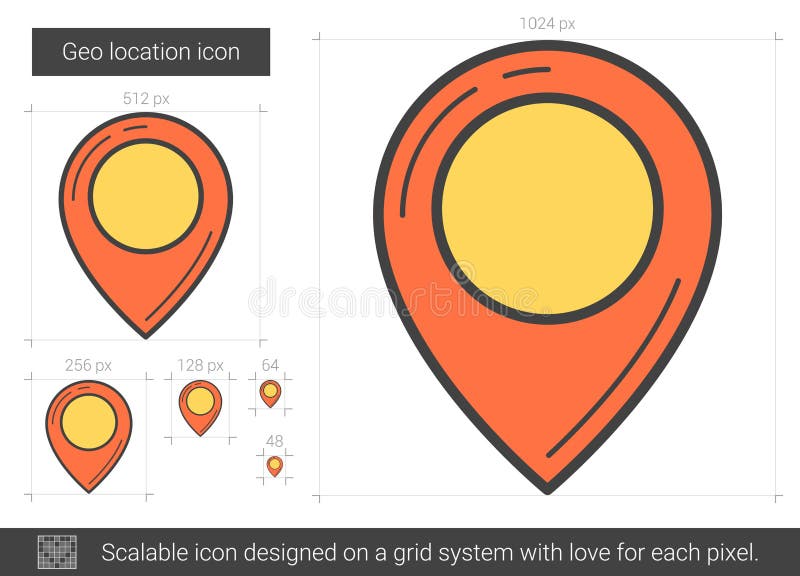 Geo location line icon. stock vector. Illustration of guide - 95108172
