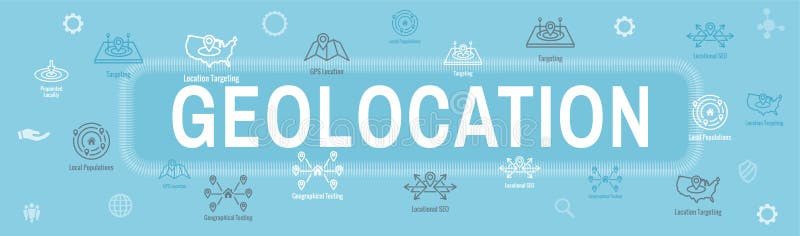 Geo Location Targeting with GPS Positioning and Geolocation Icon Set ...
