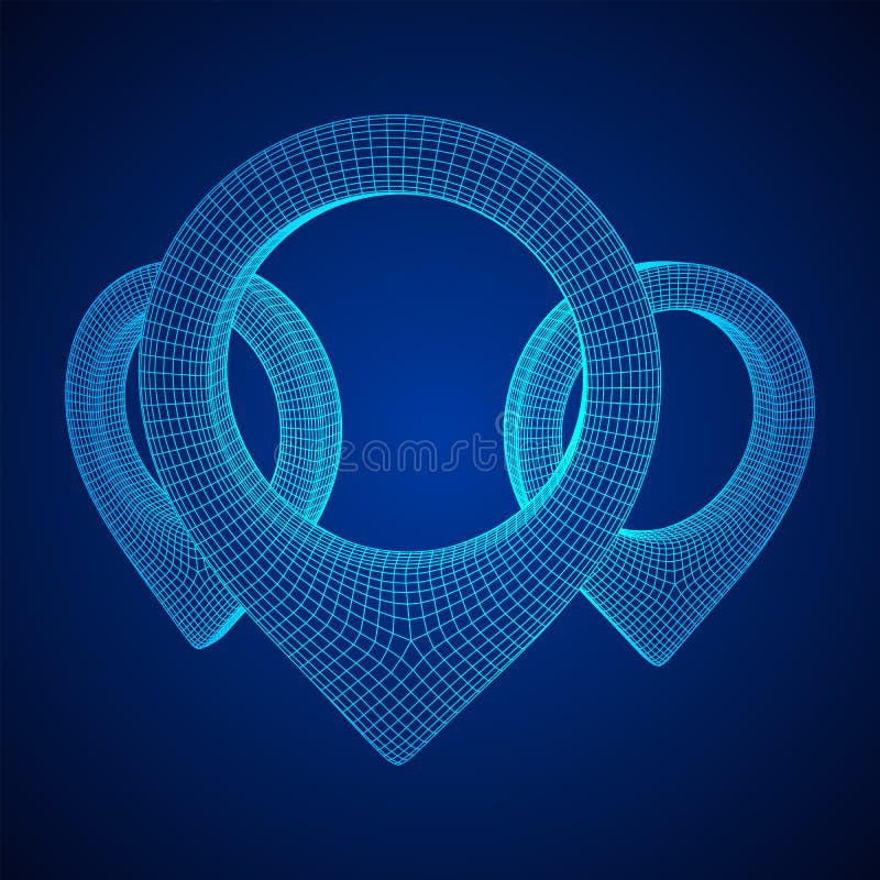 Geo Map Pin Mesh. Place Symbol GPS Pictogram Stock Vector ...