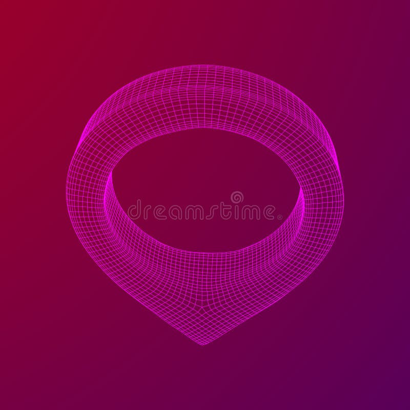 Geo map pin wireframe mesh stock vector. Illustration of element ...