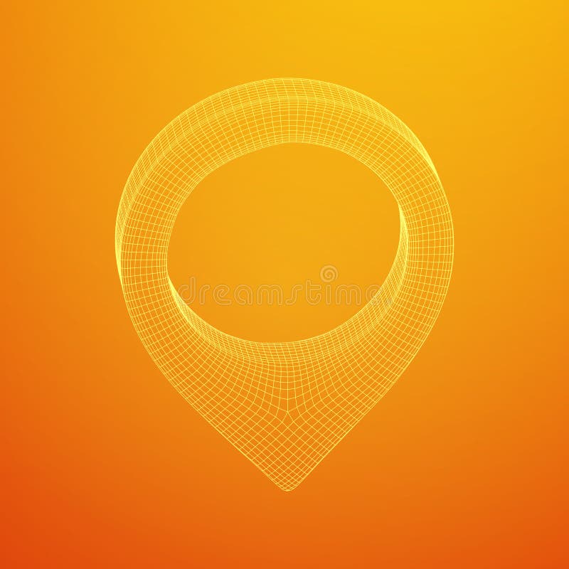 Geo map pin wireframe mesh stock vector. Illustration of place - 136720469