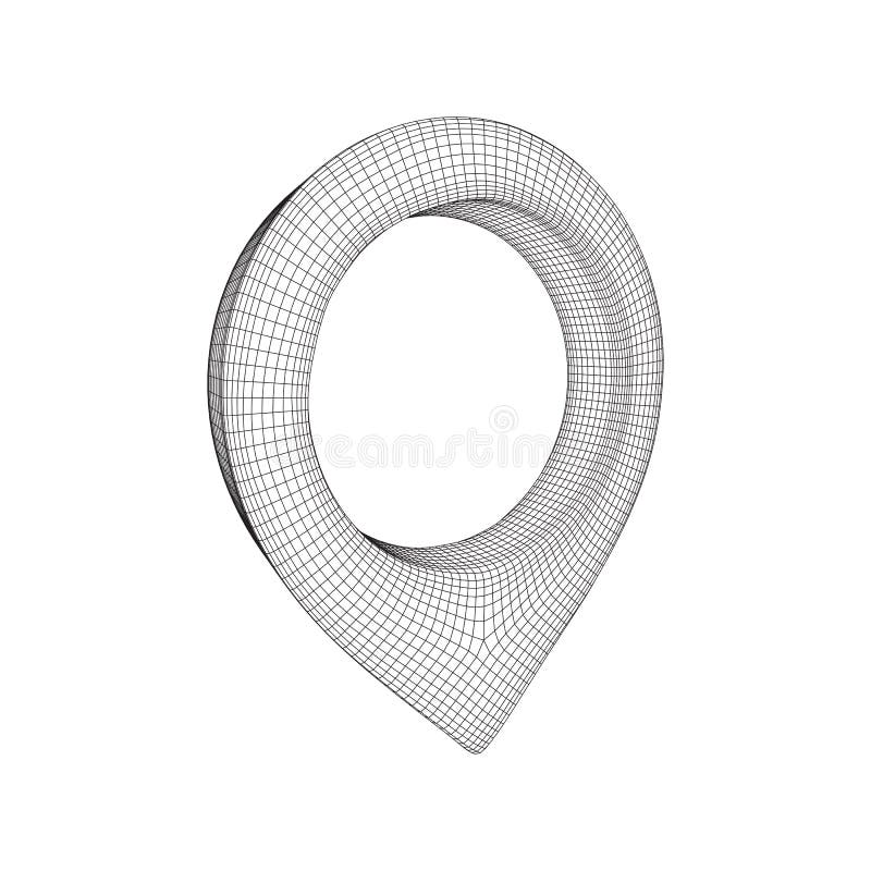 Geo map pin wireframe mesh stock vector. Illustration of label - 136772325