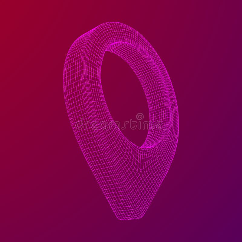 Geo map pin wireframe mesh stock vector. Illustration of internet ...