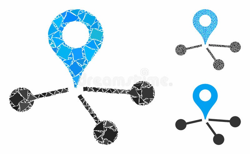 Geo Network Mosaic Icon of Rough Items Stock Vector - Illustration of ...