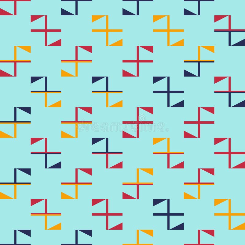 Geo Shapes Seamless Pattern Stock Vector - Illustration of retro, line ...