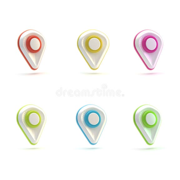 Geo-tagging plastic icons stock illustration. Illustration of plastic ...