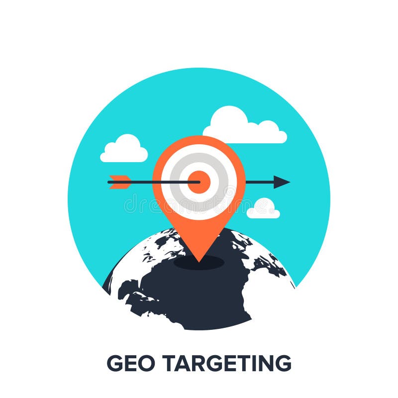 Geo Targeting Flat Icon Design Concept Stock Vector - Illustration of ...